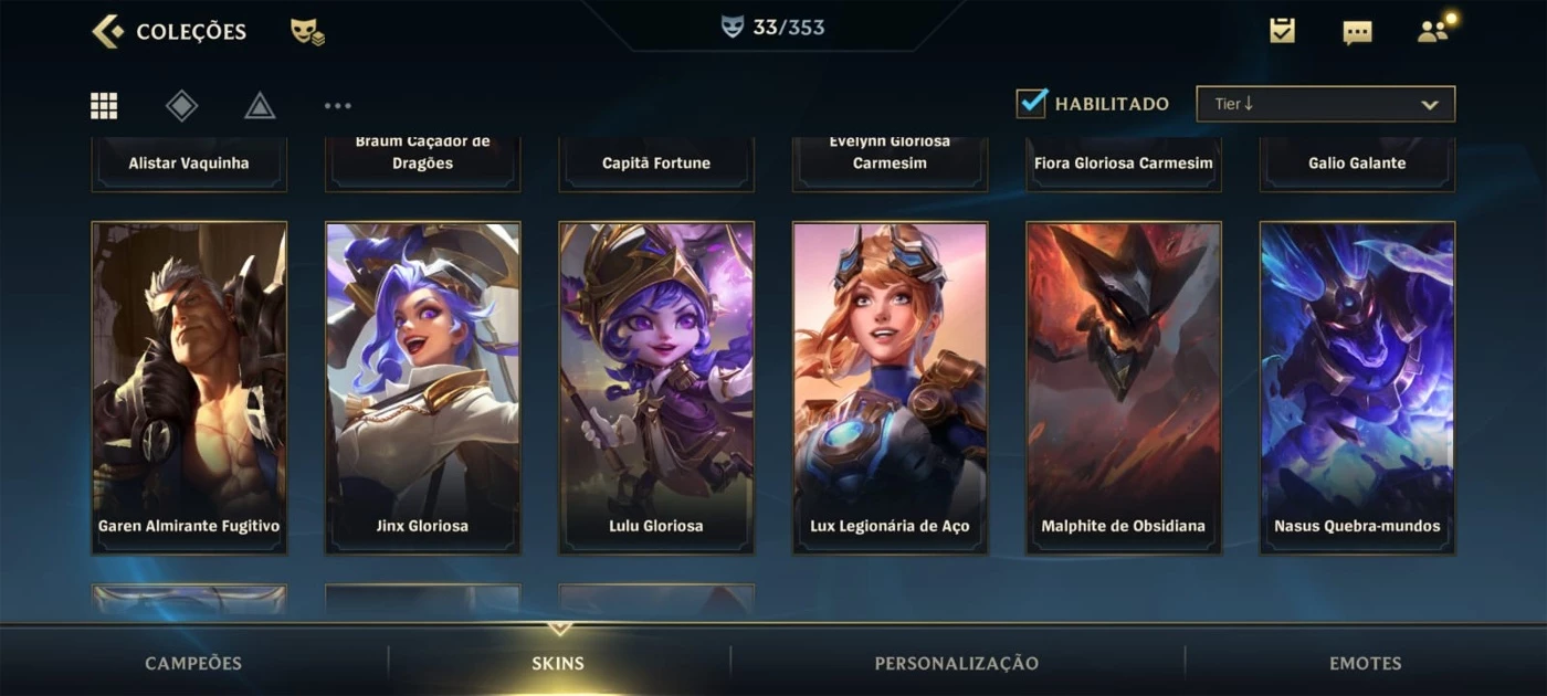 Wild Rift Grão Mestre; {4Lendárias}; Passe On; 33 Skins - League Of Legends: Wild Rift Lol Wr - DFG