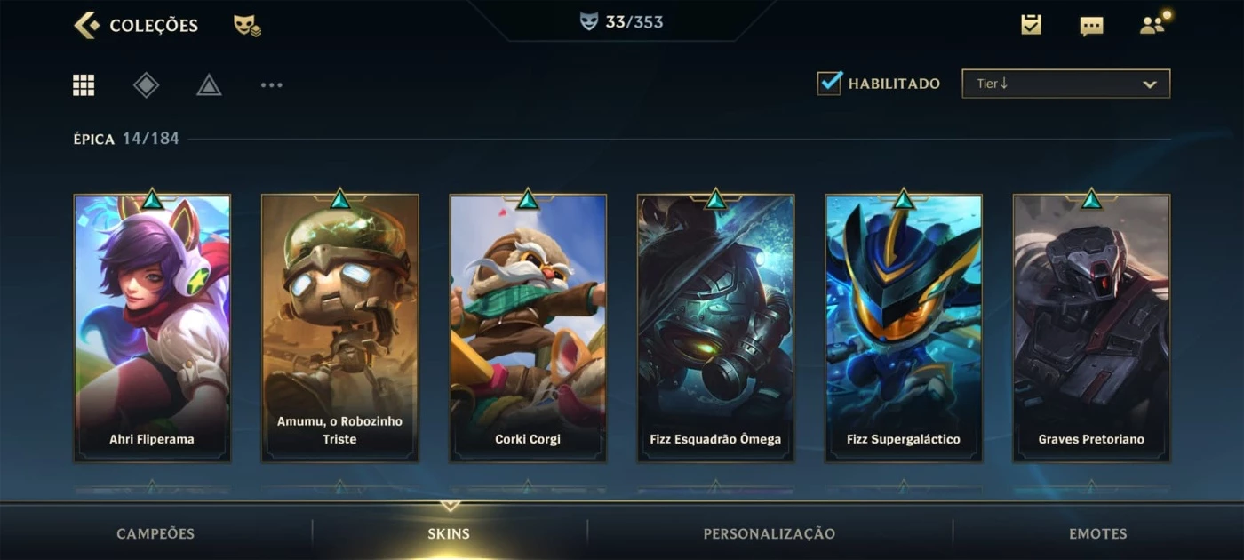 Wild Rift Grão Mestre; {4Lendárias}; Passe On; 33 Skins - League Of ...