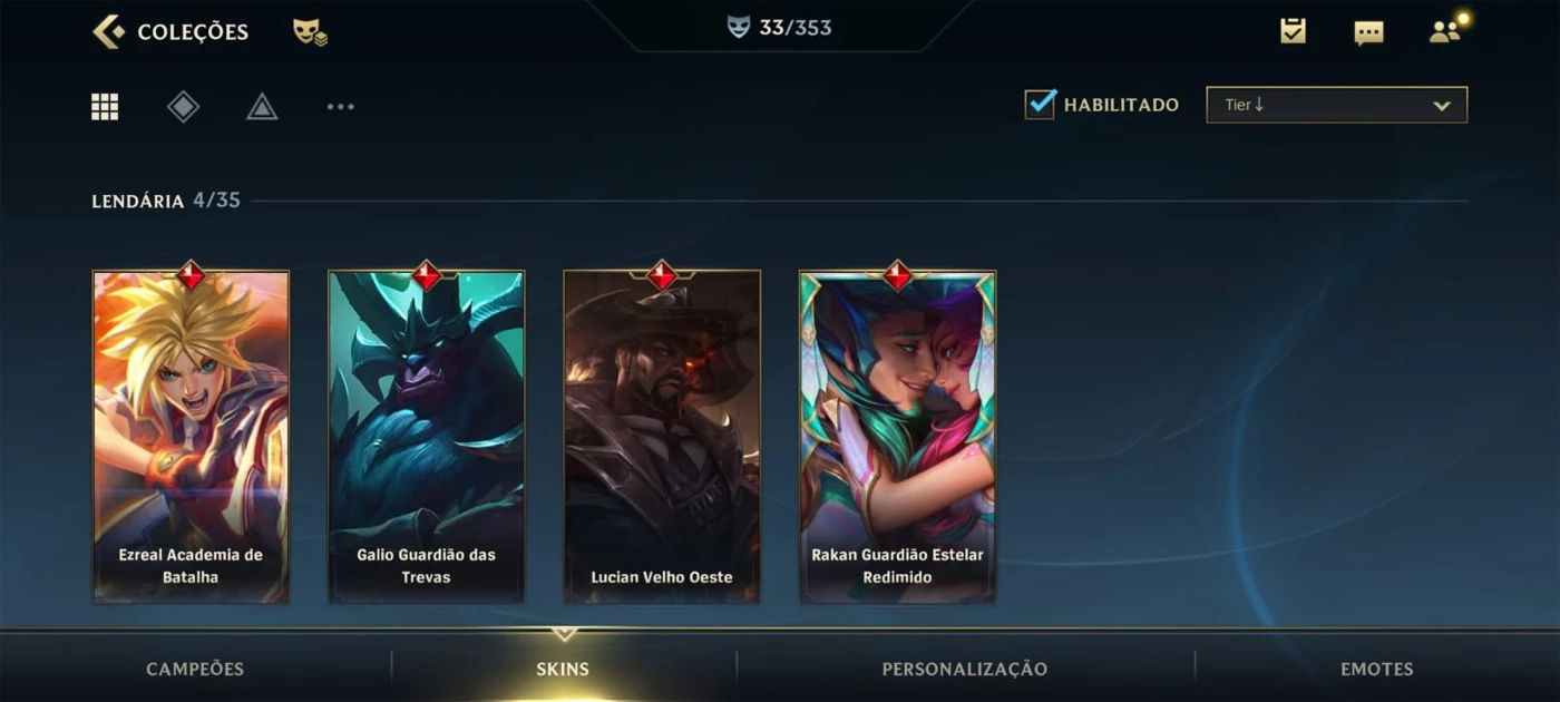 Wild Rift Grão Mestre; {4Lendárias}; Passe On; 33 Skins - League Of ...