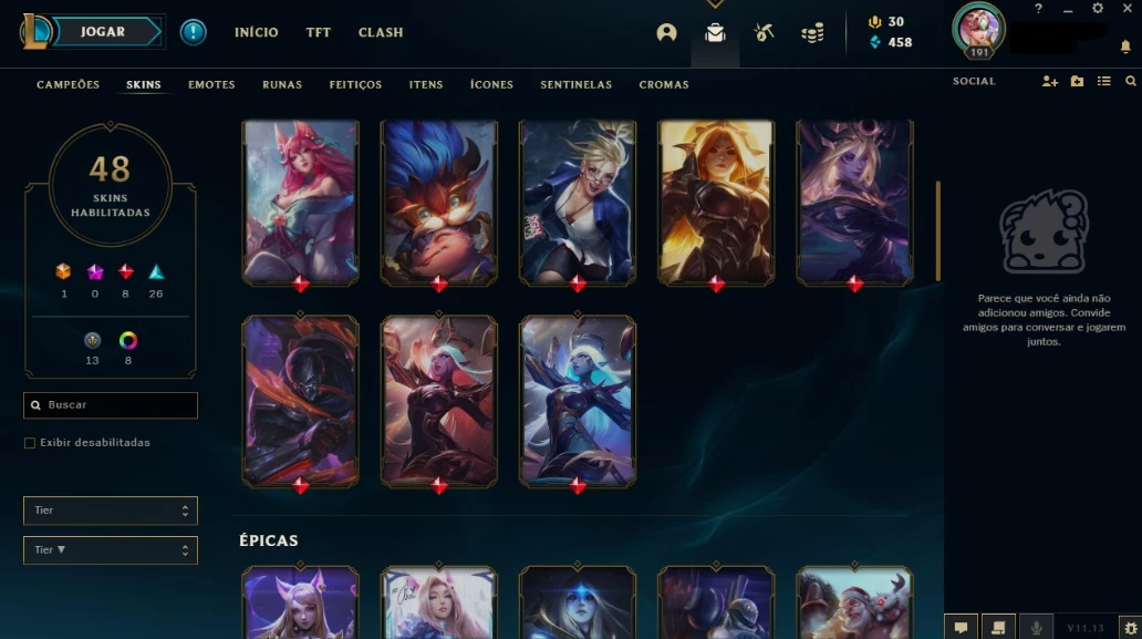 Conta Lol Main Sup - League Of Legends - DFG