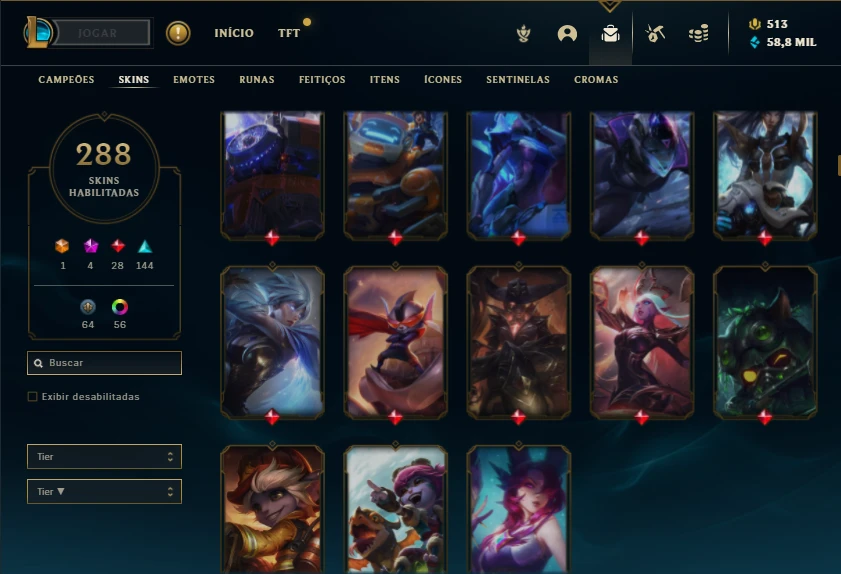 Unranked Com Todos Os Champs E 286 Skins ( Main Adc ) - League Of ...