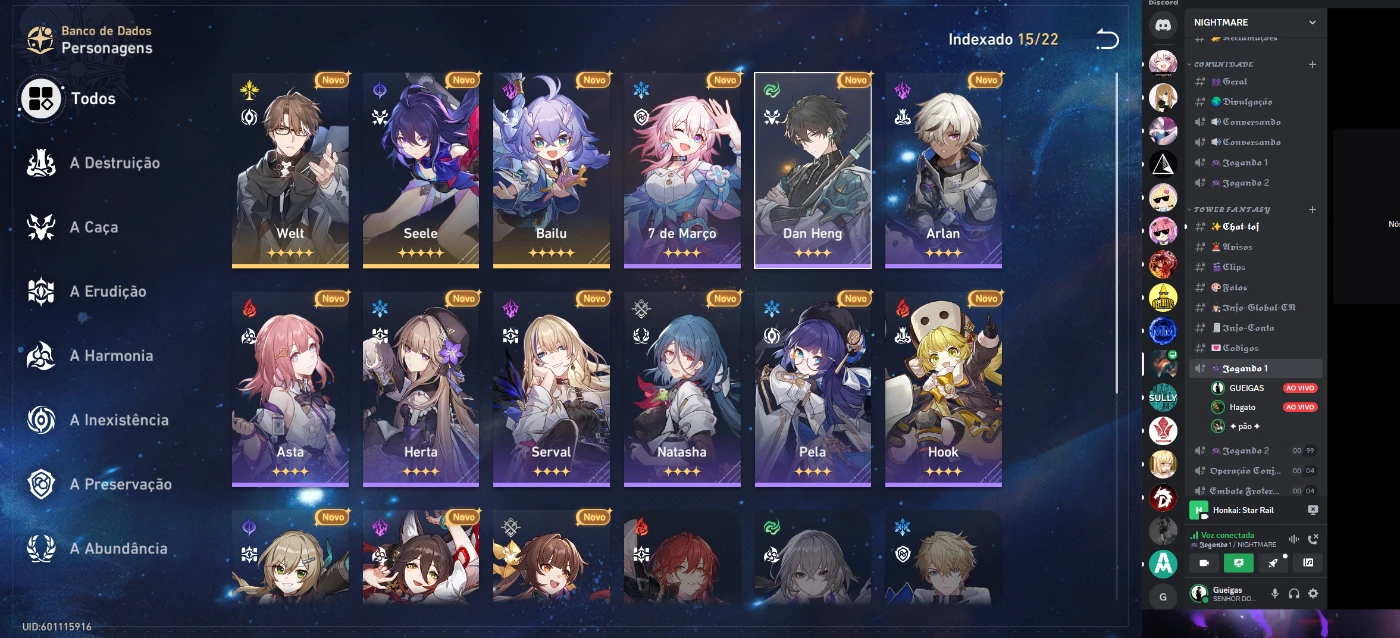 Honkai Star Rail Lvl 34 Selle+Bailu+Welt - Outros - DFG