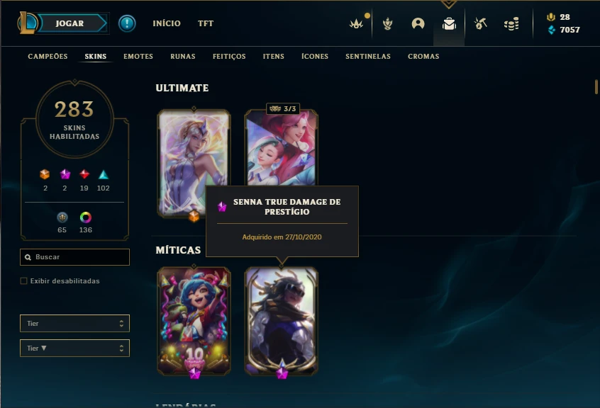 Ouro 4 Com Todos Os Champs E 282 Skins ( Main Mid / Sup ) - League Of Legends Lol - DFG