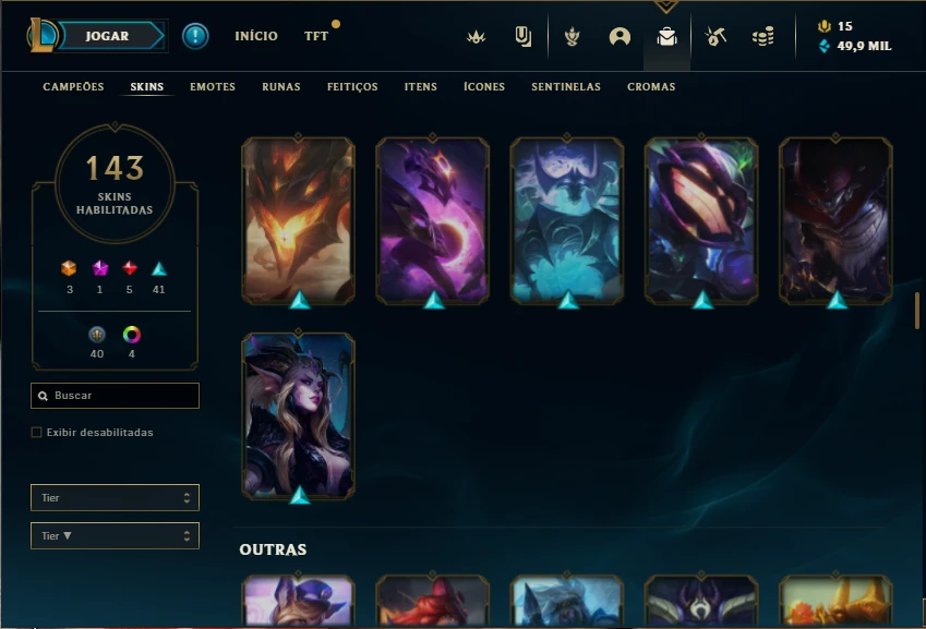 Conta Unranked Com Todos Os Champs E 143 Skins + Icones Raro - League ...