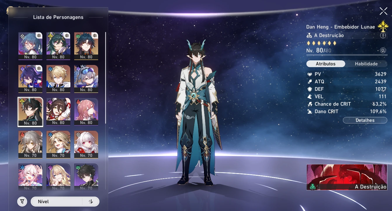 Conta Honkai Star Rail Ar 67 - Seele+Cone/Loba/Blade/Dan Il - Outros - DFG