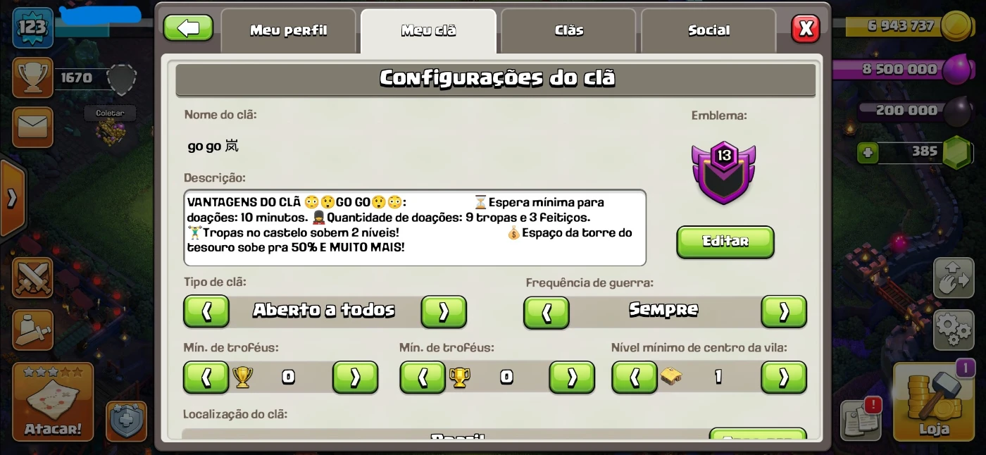 Clash Of Clans - Clã Nível 13 - DFG