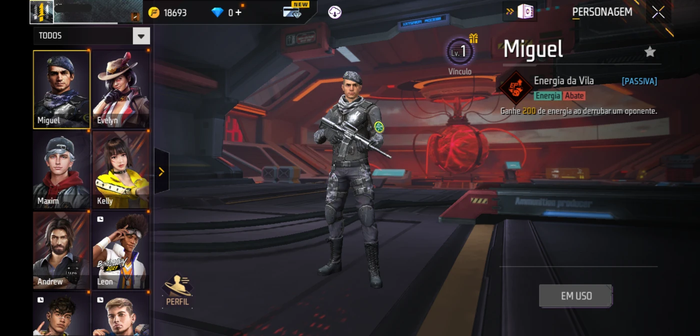 Conta Smurf Free Fire Level 8 + Skins E Personagens - DFG