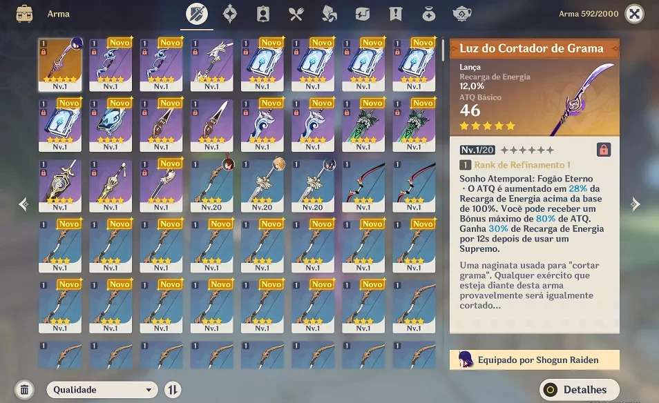 Raiden Shogun + Engulfing Lightning + Personagem 5 Estrelas - Genshin ...