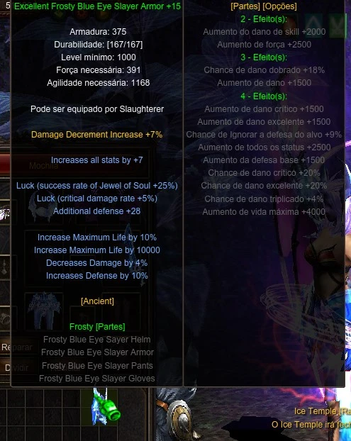 Conta Megamu Slayer Lv 1016 Com Set Blue Eye Ancient S/Boot - Mu Online ...