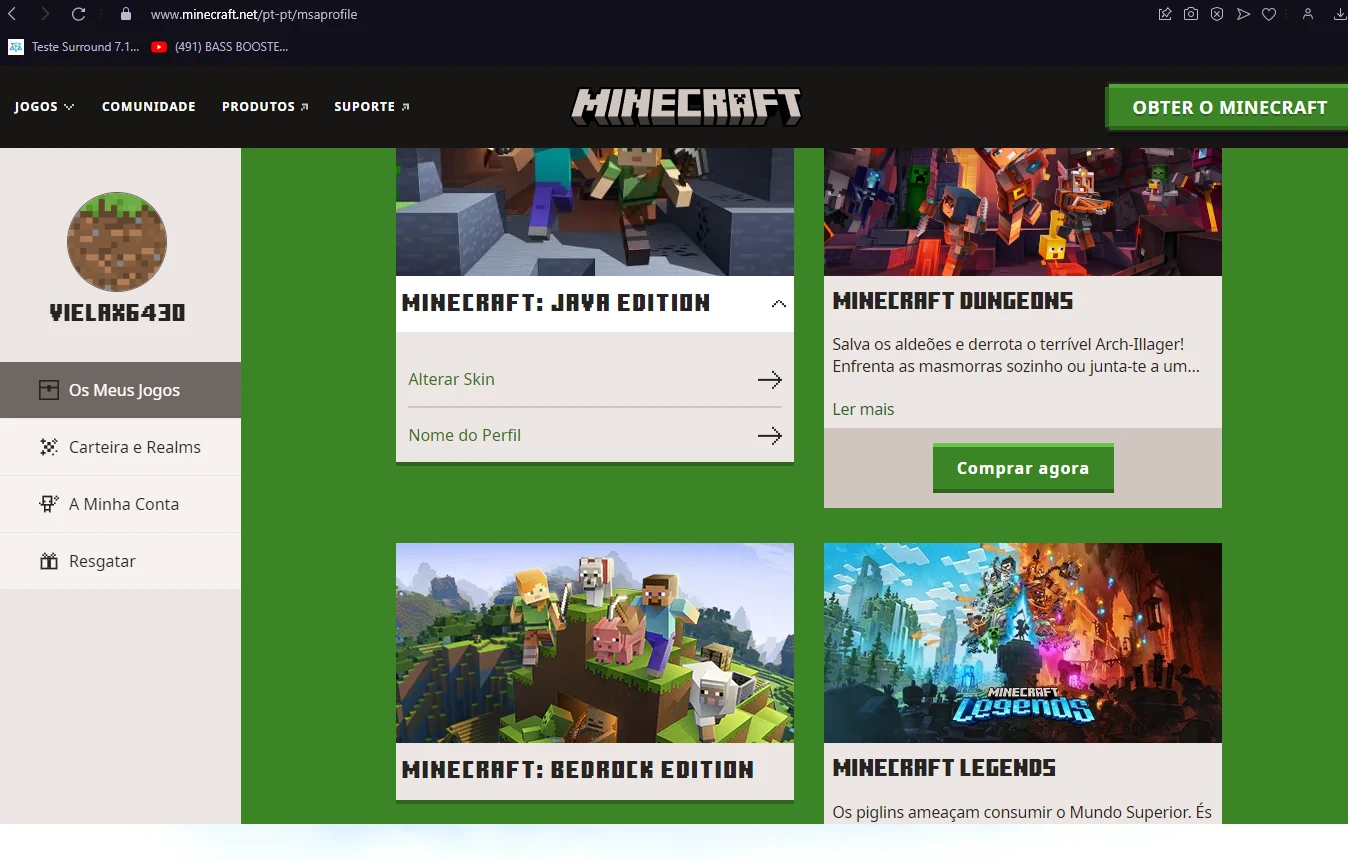 Minecraft Full Acesso + Capa Brinde (Java & Bedrock Edition) - DFG