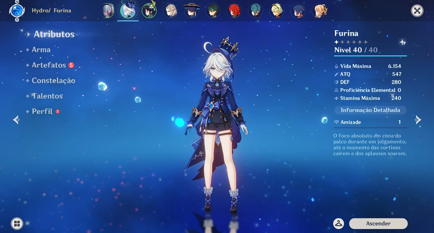 Conta Genshin Impact Ar 57 - 16 Personagens 5* - 7 Armas 5* - DFG