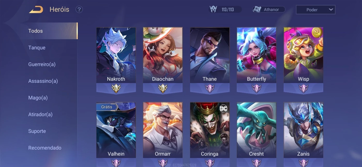 Conta Arena Of Valor 219 Skins Com Todos Os Heróis - League Of Legends: Wild Rift Lol Wr - DFG