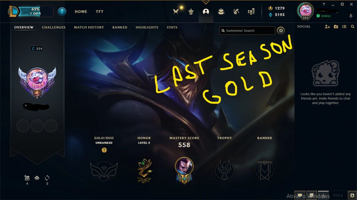 League Of Legends Oceania - 222 Skins - Lvl 224 - 160 Champs Lol - DFG