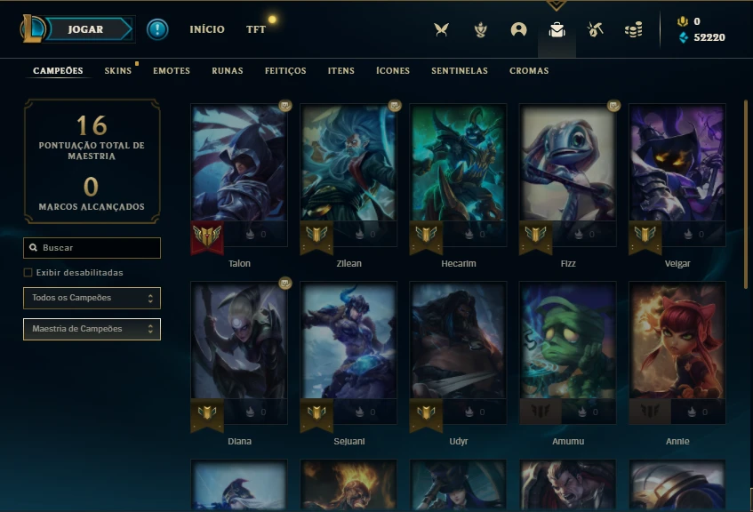 Conta Mestre Com 22 Champs E 2 Skins ( 81% De Win Rate ) - League Of ...