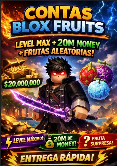 Contas Blox Fruits Level Max + 20M Money + Frutas Aleatór - Roblox - DFG