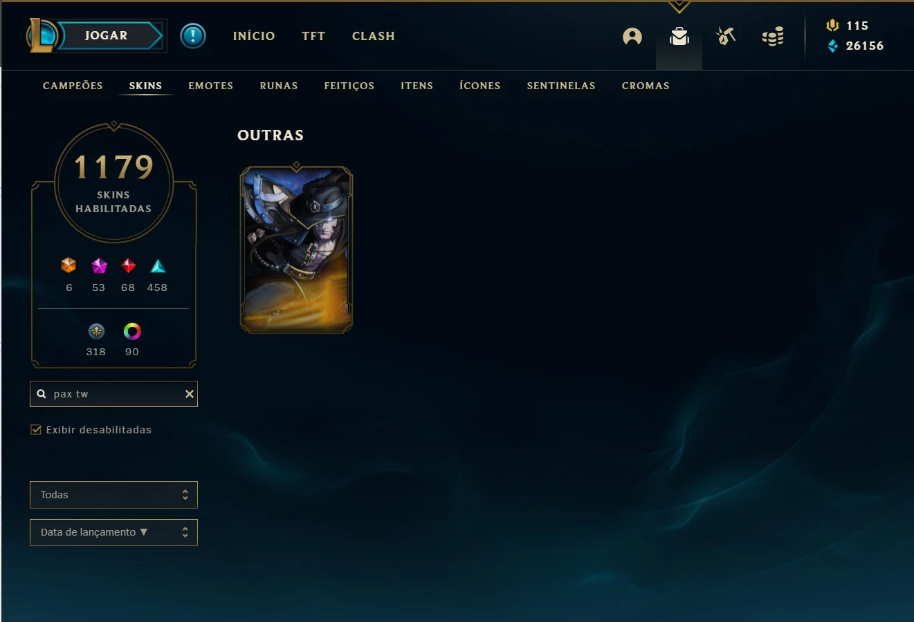 Conta League Of Legends Com Todas As Skins Da Loja E Pax Tf Lol - DFG