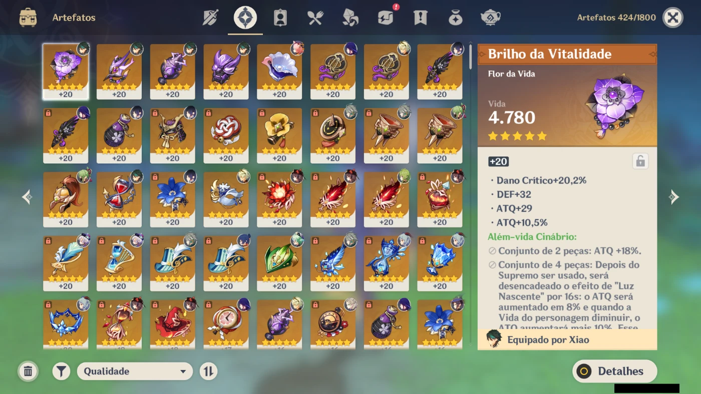 Genshin Impact - Ar56 , 10 Personagens T5 E 2 Armas T5 - DFG