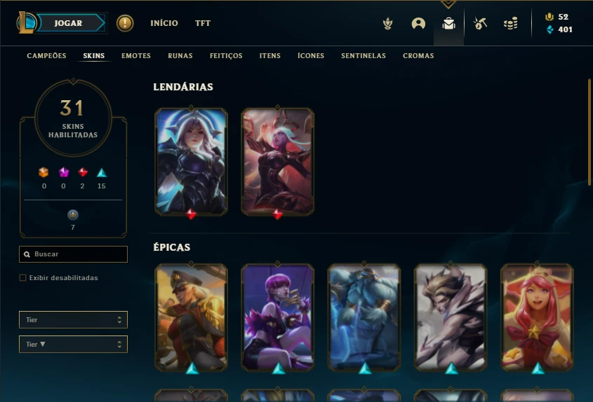 Conta Prata 4 Com 70 Champs E 31 Skins ( Main Sup ) - League Of Legends Lol - DFG
