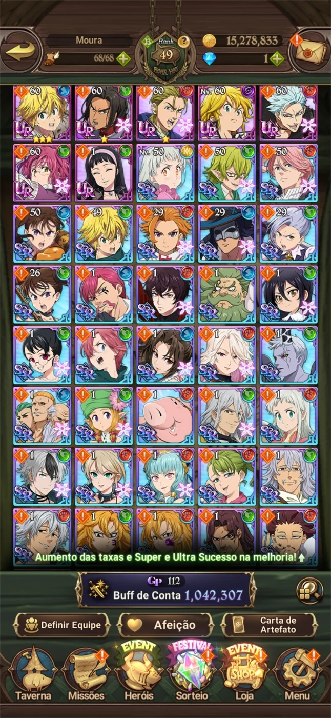 Conta Nanatsu No Taizai - 7Ds Grand Cross - Clash Royale - DFG