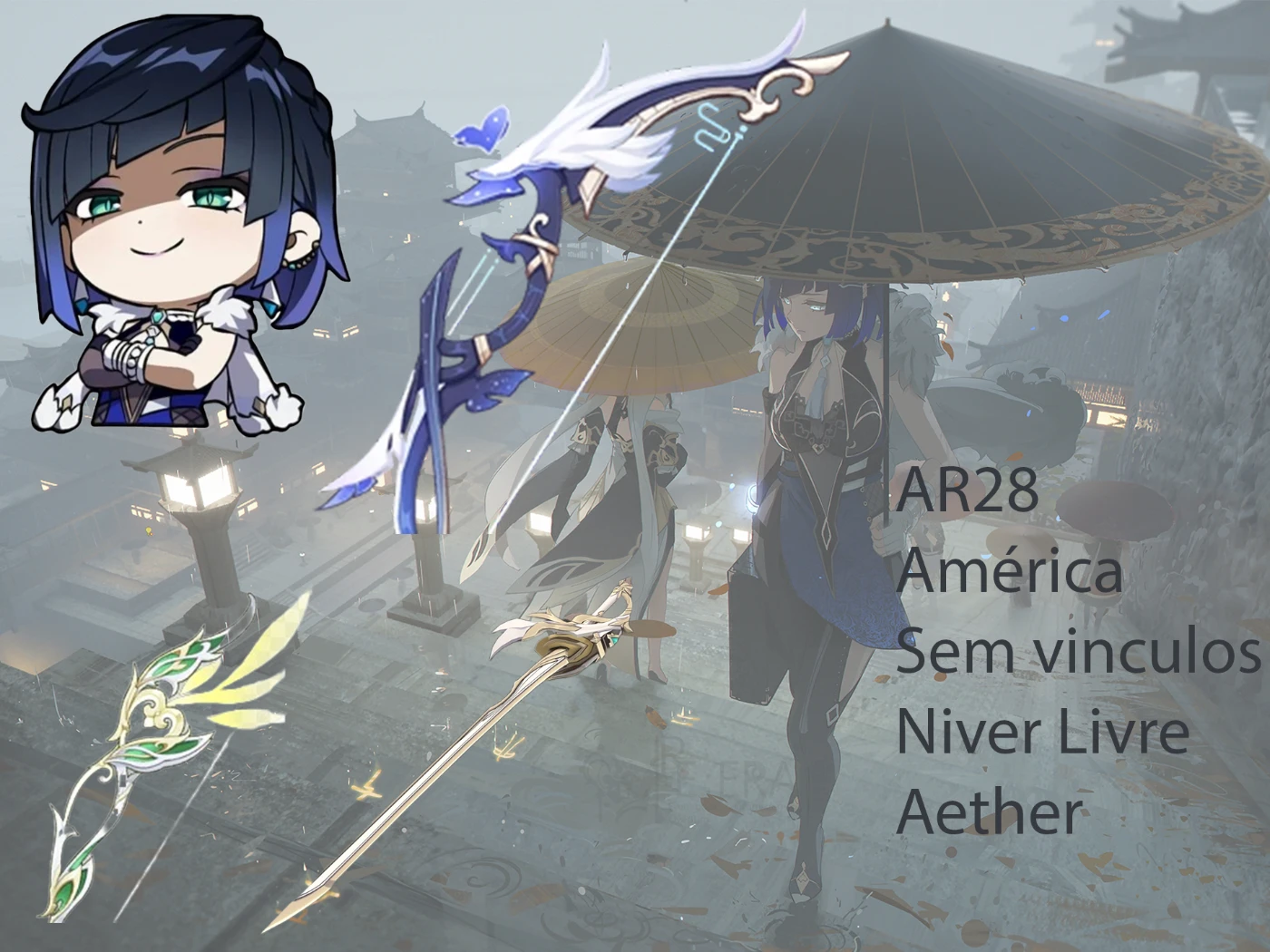 Ar28 - Yelan Com Bis + Caminho Do Caçador + Falcão - Genshin Impact - DFG