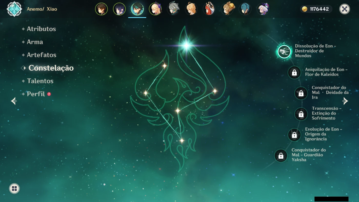 Genshin Impact - Ar54 ,9 Personagens T5 E 4 Armas T5+Xiao C1 - DFG