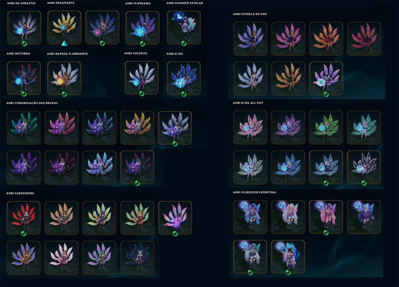 Conta Mono Ahri Com Todas Skins~Cromas~Bordas~Icones - League Of ...