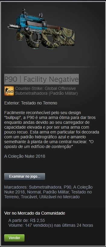 P90 | Facility Negative - Csgo - Counter Strike - DFG