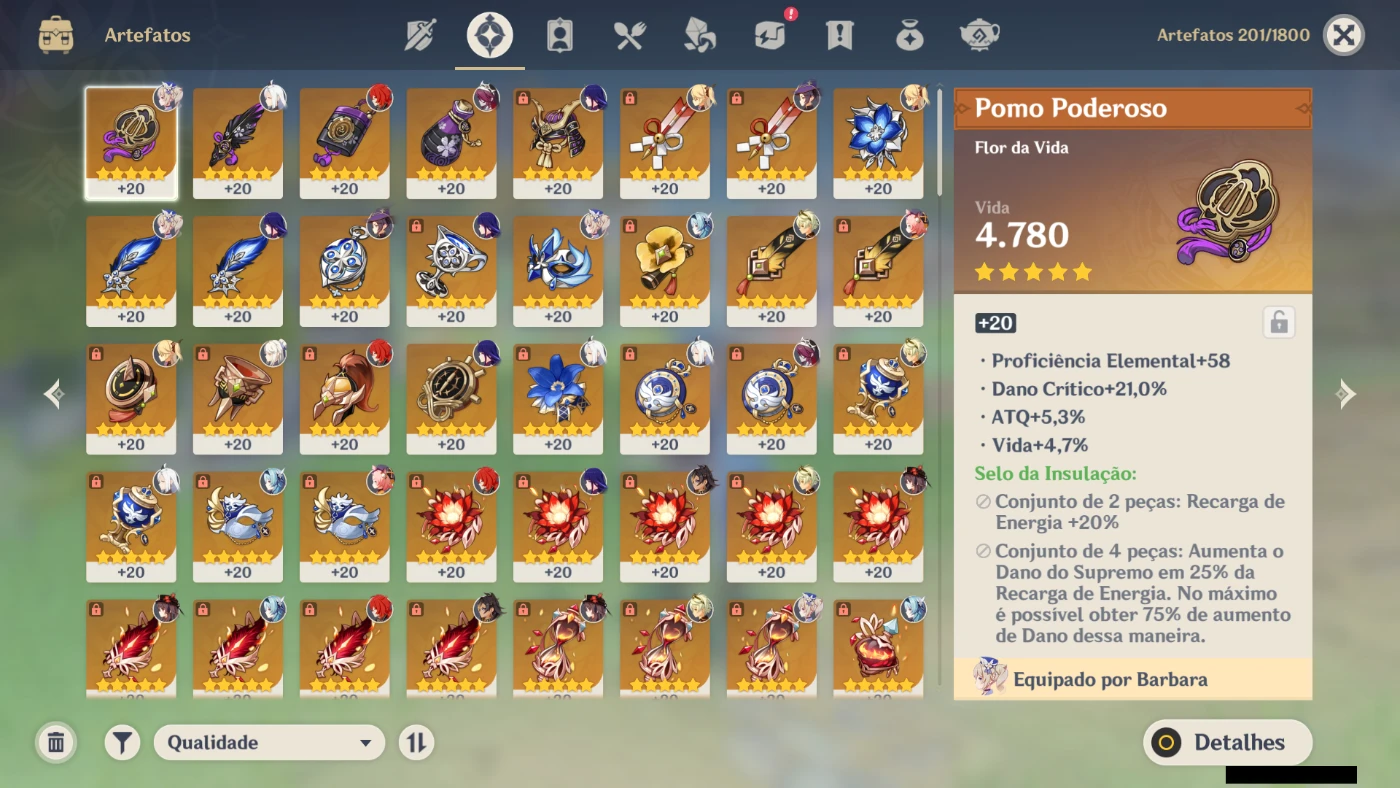 Genshin Impact - Ar56 8 Personagens T5 E 6 Armas T5+17 Tiros - DFG