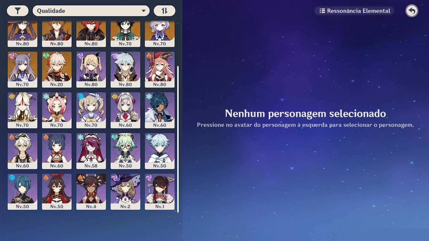 Genshin Impact Ar 55 / 11 Personagens 5 Star. - DFG