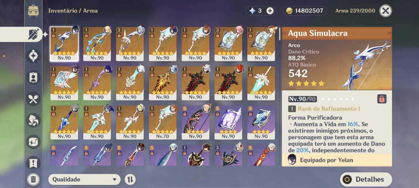 Genshin Ar60 Com Skin Do Diluc E C2 Shogun - Genshin Impact - DFG