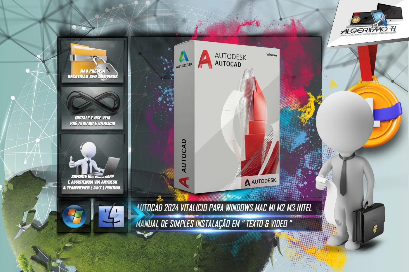 Autodesk Autocad 2024 - Vitalicio ( Windows Mac M1 M2 M3 ) - Softwares ...