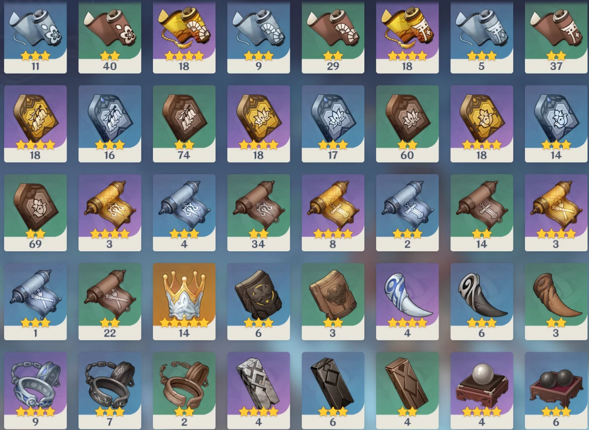 Ar 51 Hutao C1 + Homa + Neuvillette C1+ Alguns T5/Armas T5 - Genshin ...