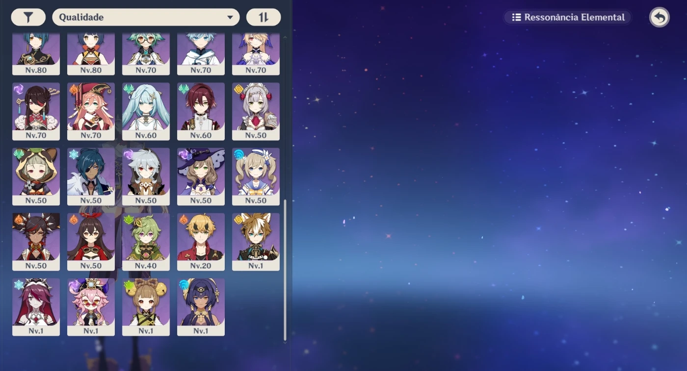 Genshin Impact - Endgame 18 Personagens 5* Ar 60 - Raiden C2 - DFG