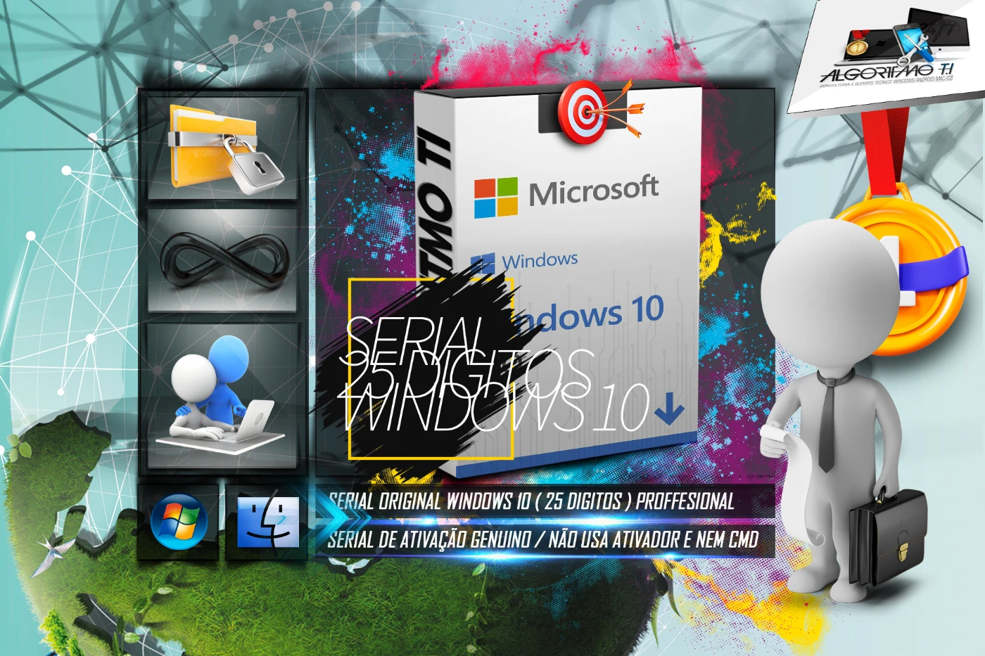 Serial Original Windows 10 ( 25 Digitos ) Versão Pro - Softwares E ...