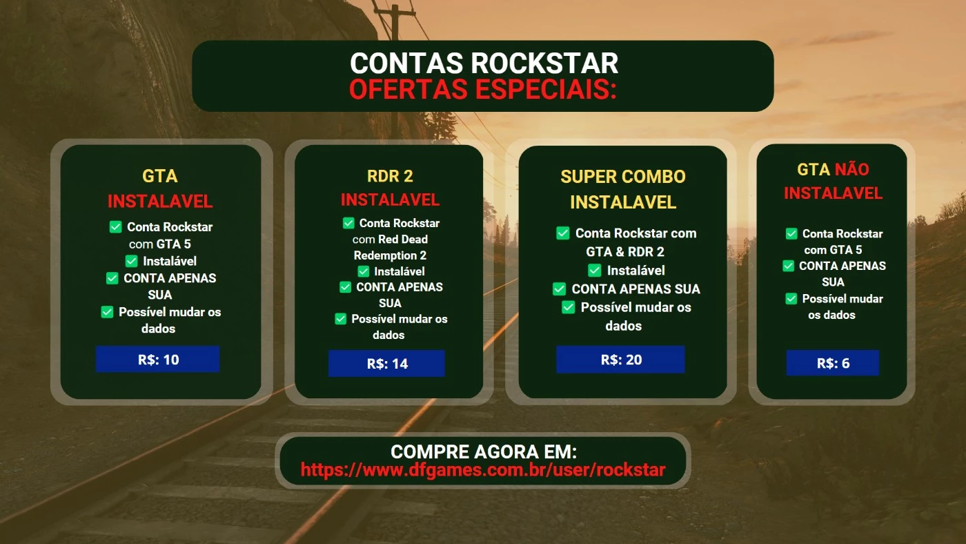 Contas Da Rockstar Com Acesso A Gta 5 E Red Dead Redemption - DFG