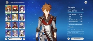 Conta Genshin Diluc Childe Rank 14 - Genshin Impact - DFG