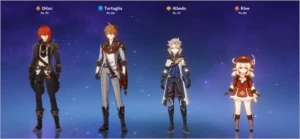 Genshin Impact Diluc, Tartaglia, Albedo, Klee, Jean Ar 42 - DFG