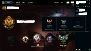 Conta Lol Platina 5, Borda Gold 80 Champios - League Of Legends - DFG