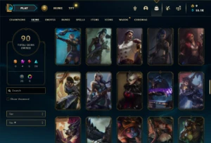 Unranked Com 90 Champs E 90 Skins + 2 Raras + Icones Raros - League Of ...