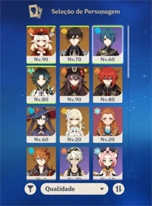 Conta Genshin Rank52 Childe Zhongli Hutao Klee Xiao - Genshin Impact - DFG