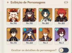 Conta Genshin Rank52 Childe Zhongli Hutao Klee Xiao - Genshin Impact - DFG