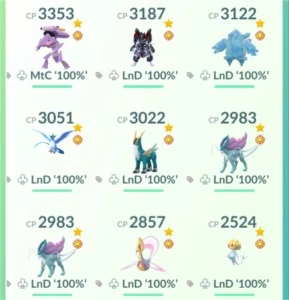 Pokemon Go - Level 50 - 45 Legendary And Mythical 100% - DFG