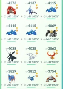 Pokemon Go - Level 50 - 45 Legendary And Mythical 100% - DFG