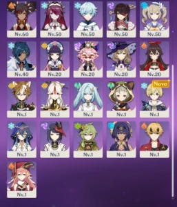 Genshin Impact Ar56, 10 Personagens 5 Estrelas - DFG