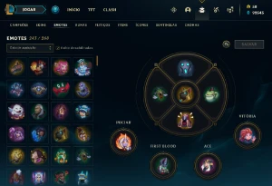 Conta League Of Legends - 336 Skins - Desde 2016 - Main Sup Lol - DFG